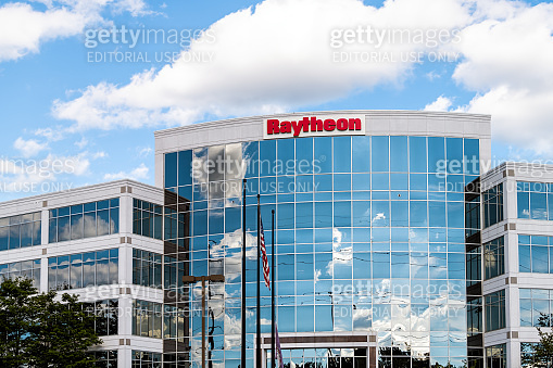 Raytheon corporation corporate office entrance sign in Northern ...
