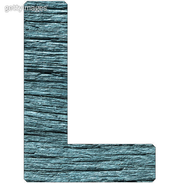 Letter L of the alphabet, with wood texture in blue color (1209990844 ...