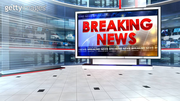 Breaking news 3D rendering Virtual set studio 이미지 (1219965987) - 게티이미지뱅크