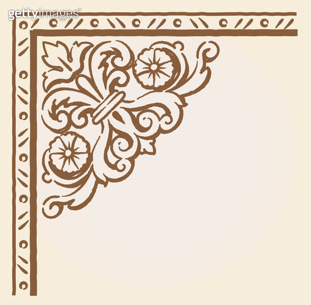 Decorative vintage frame corner in antique gothic style. Vector ...