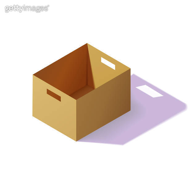 Isometric carton packaging box. 3D realistic icons. Box cardboard ...