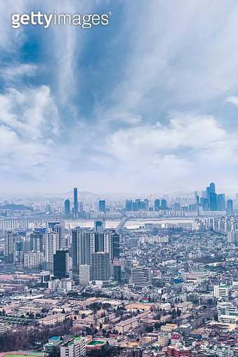 Seoul cityscapes with high rise office buildings and skyscrapers in ...
