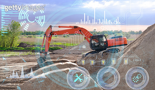 the concept of managing construction equipment and an excavator without ...