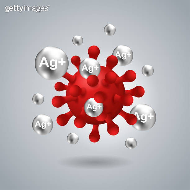 Silver ions Ag plus action illustration 이미지 (1251504204) - 게티이미지뱅크