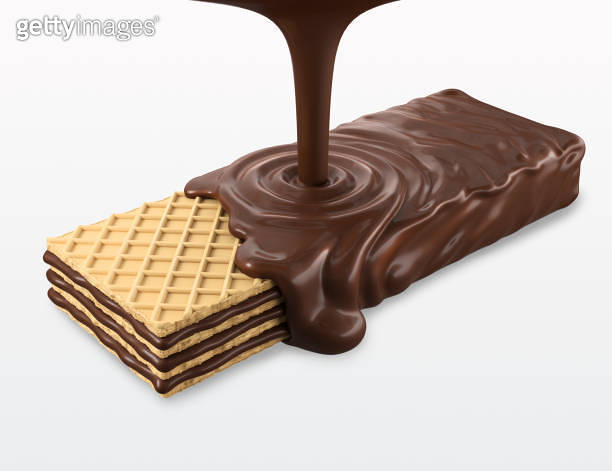 Dark chocolate coated on wafer. 이미지 (1198237353) - 게티이미지뱅크