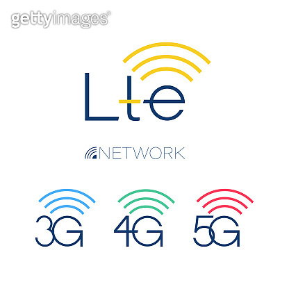 Lte icon. Network signs 3g, 4g, 5g. Vector technology. Set. Design ...