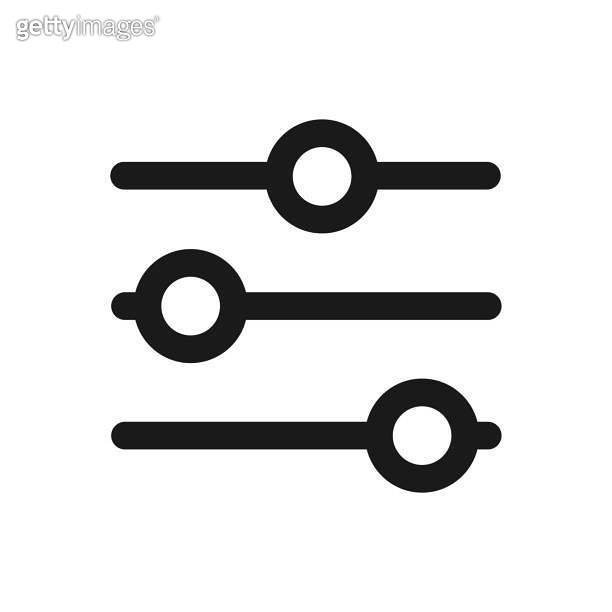Adjustment vector icon. Control and settings symbol. Filter switch sign ...