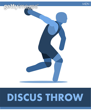 Discus throw pictogram. Man competes in Throwing disk. Icon of ...