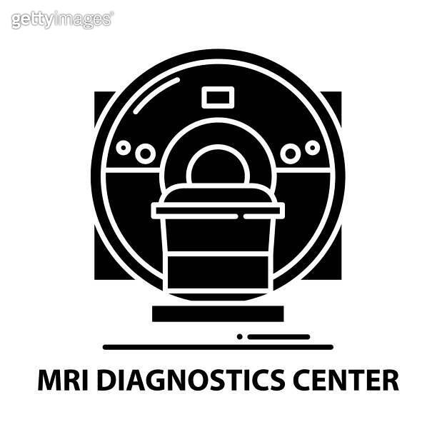 mri diagnostics center icon, black vector sign with editable strokes ...