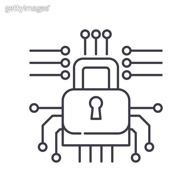 Encryption icon, linear isolated illustration, thin line vector, web ...