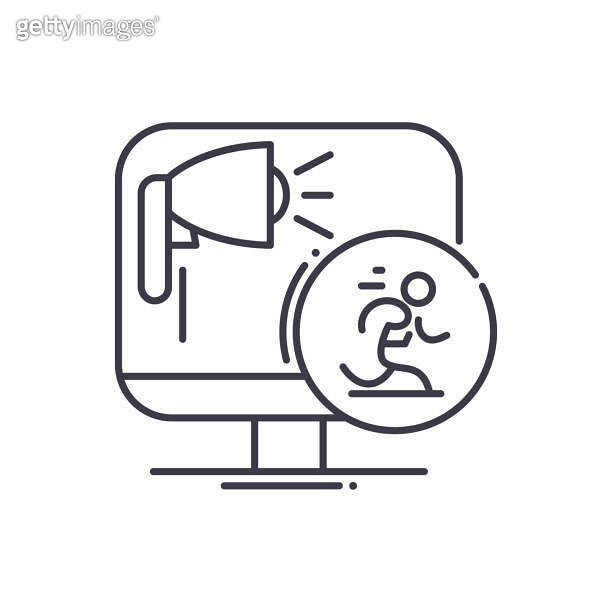 Customer activation icon, linear isolated illustration, thin line ...
