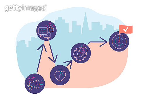 Hype Cycle Graph Illustration On Cityscape 이미지 1281616153 게티이미지뱅크