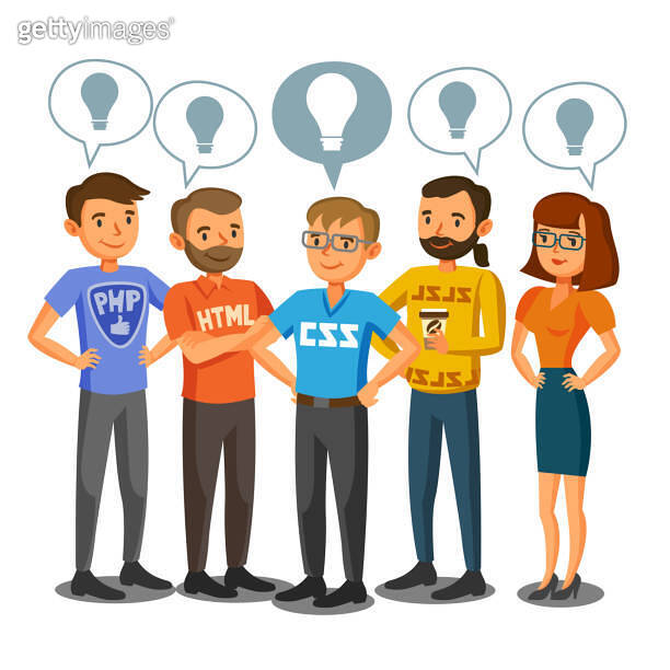 Programmers Developers Process Coding Teamwork Communication Concept 이미지 1246087240 게티이미지뱅크