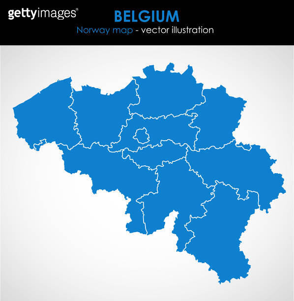 Belgium - highly detailed map.All elements are separated in editable ...