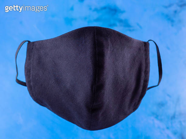 Protective mask. Antivirus mask made from cotton. Black face mask ...