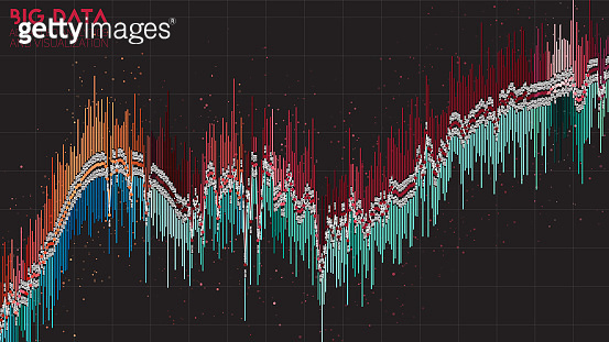 Big data bar graph. Financial data visualization. Intricate stock ...