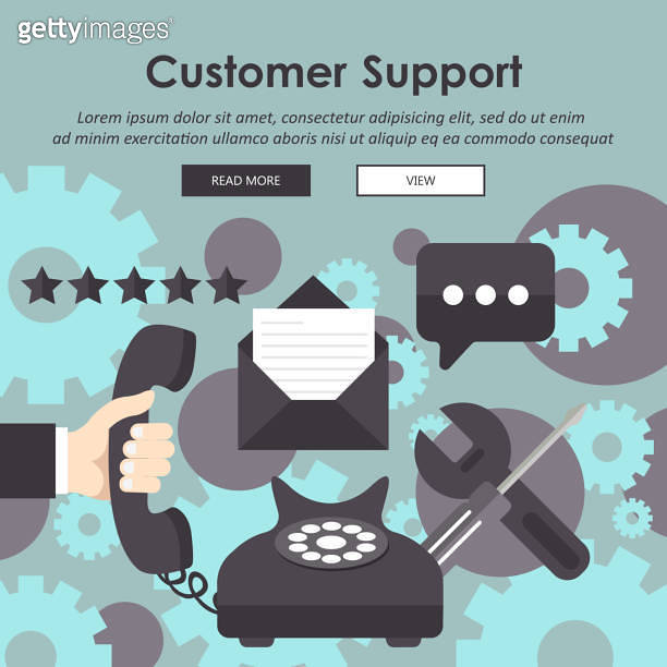 Live support banner. Business customer care service concept. Icons set ...