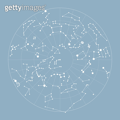 Star map vector illustration. Map of constellations. System star solar ...