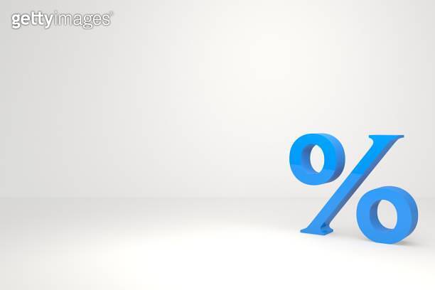 3D Blue Percent Symbol and White Background stock photo 이미지 (1219977651 ...