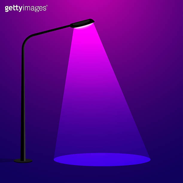 Streetlight lamp with spotlight beam. concept of stand out. vector ...