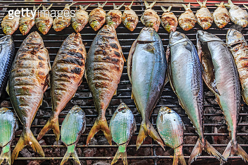 Grilled fish at the Market in Krabi Town, Thailand 이미지 (1254469433 ...