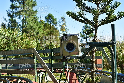 snap camera for traveller roller coaster running on track at Ba Na ...