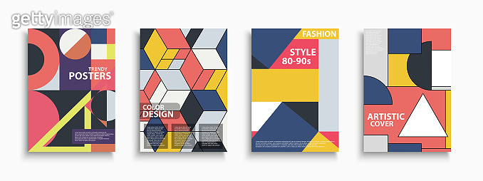 Collection of color contemporary covers, templates, posters, placards ...