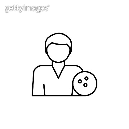 player, bowling line icon. Signs and symbols can be used for web, logo ...