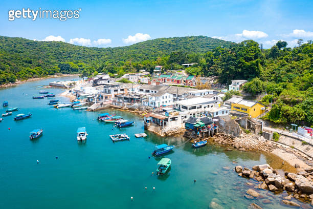A seascape of Tap Mun or Grass Island where is located in Sai Kung 이미지 ...