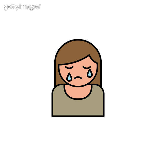 woman, crying, death outline icon. detailed set of death illustrations ...