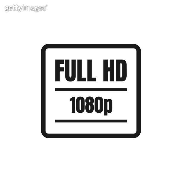 full HD logo symbol 1080p sign mark Full High definition resolution ...