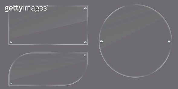 Clear glass. Vector background made of plastic. Insulated plexiglass ...