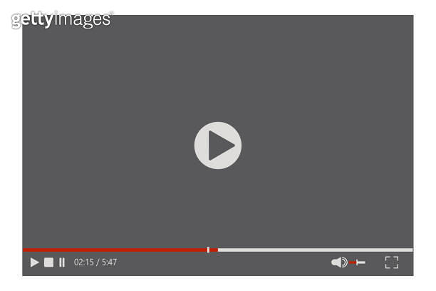 The frame of the playing video player. Playback control buttons. Vector ...