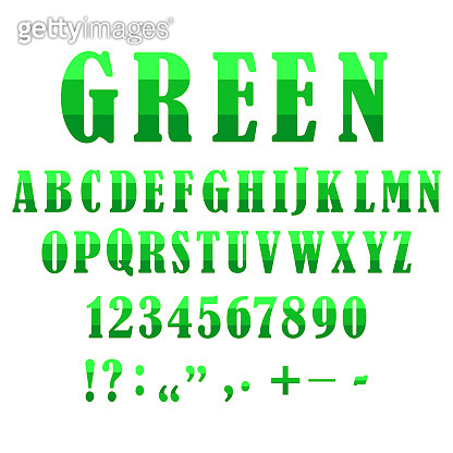 Letters punctuation marks set, great design for any purposes.Green ...