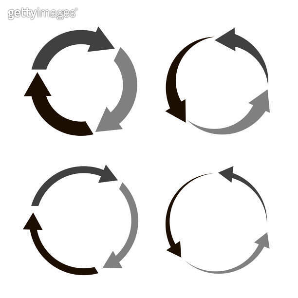 Vector circular arrow icon. Repeat and reload icon. Symbol of rotation ...