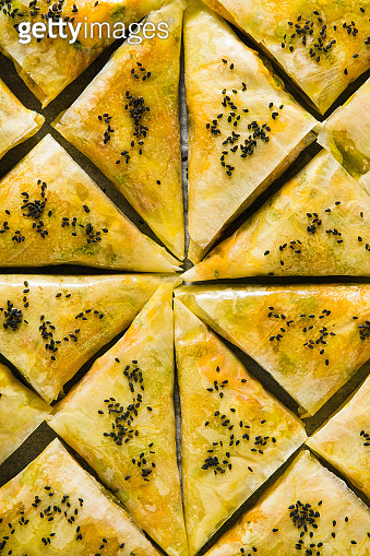 indian samosa made with phyllo with spicy potatoes and vegetables on a ...