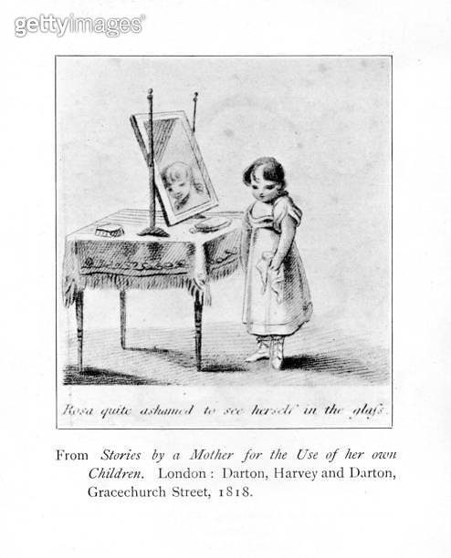 Georgian engraving young girl before a mirror taken from Forgotten ...
