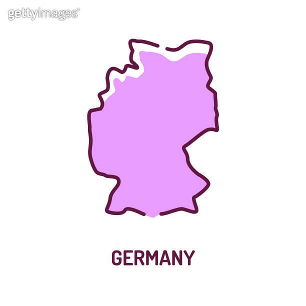 Germany map color line icon. Border of the country. Pictogram for web ...