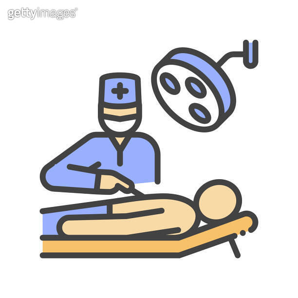 Surgery abdominal cavity color line icon. Surgical emergency. Pictogram ...