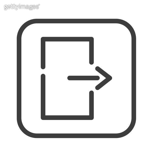 Emergency exit black line icon. Public navigation. Pictogram for web ...