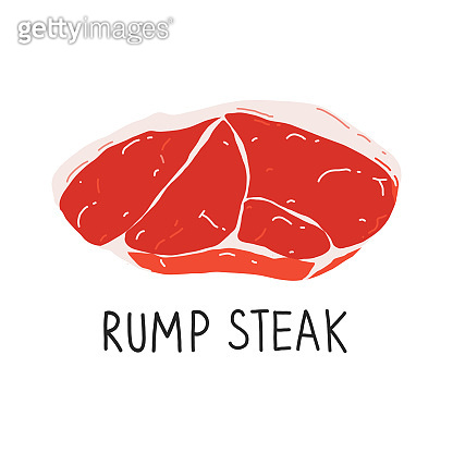 Raw rump steak isolated, uncooked meat, beef cut icon, realistic food ...