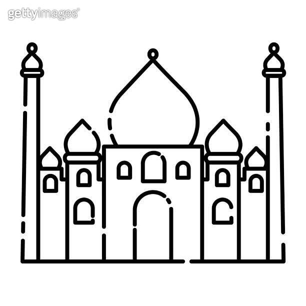 Historic mosque black line icon. Pictogram for web page, mobile app ...