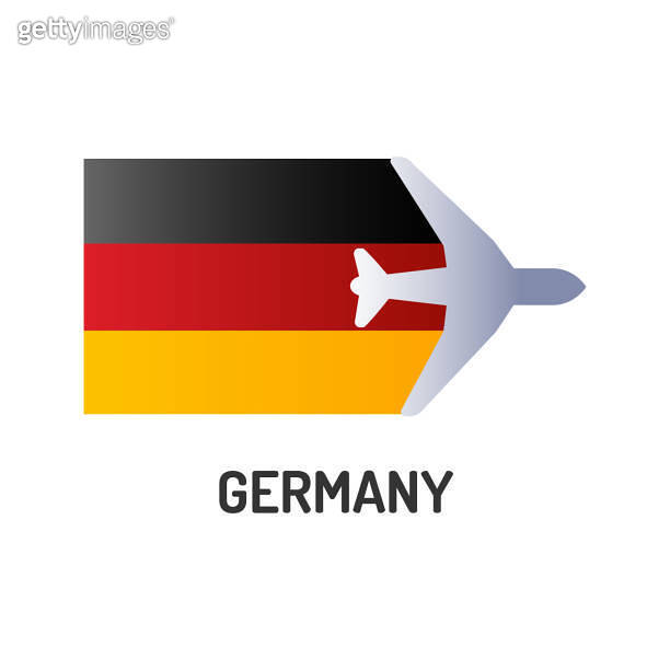 Flag of Germany color line icon. Airline network. International flights ...
