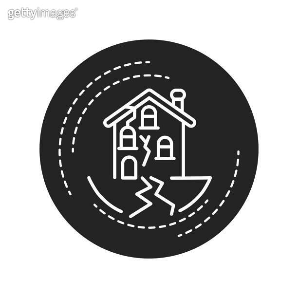 Earthquake black glyph icon on white background. Seismic activity ...