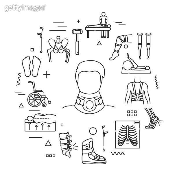 Orthopedics web banner. Rehabilitation after injuries. Musculoskeletal ...