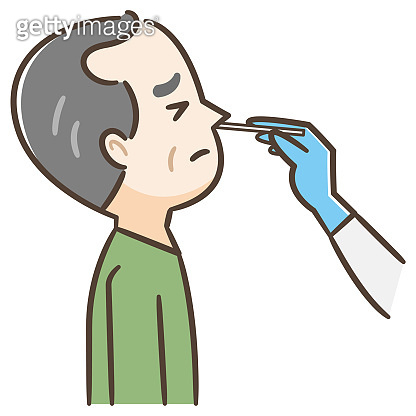 Covid test, doctor collects nose mucus by swab sample for covid-19 ...