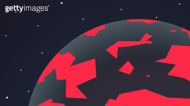 Planet on the verge of extinction. Vector illustration of a planet ...