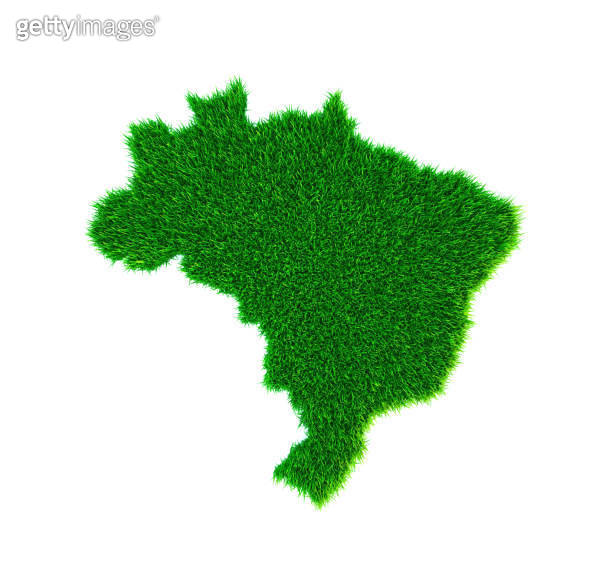 Grass map of Brazil , Isolated on white 이미지 (1207498161) - 게티이미지뱅크