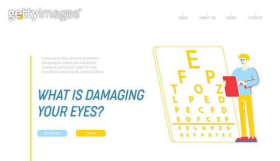 Myopia or Nearsightedness Diseases of Eye and Optical System Landing ...