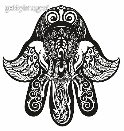 Hamsa hand and the elephant image. 이미지 (1290480079) - 게티이미지뱅크
